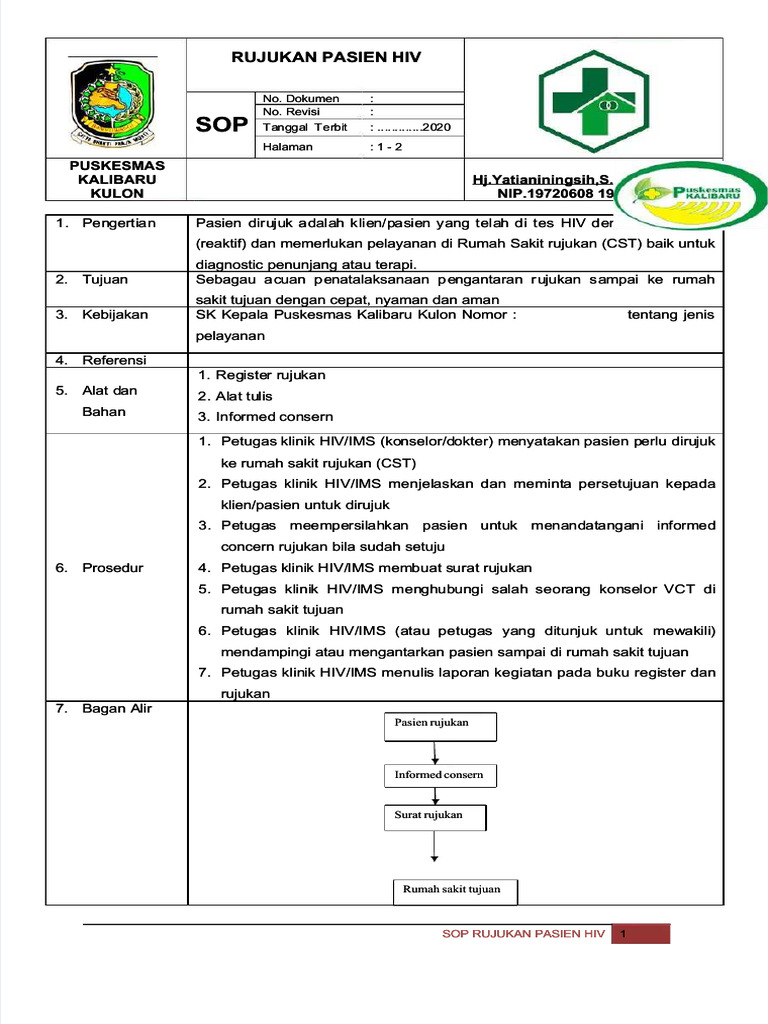 PDF Sop Rujukan Pasien Hiv - Compress | PDF