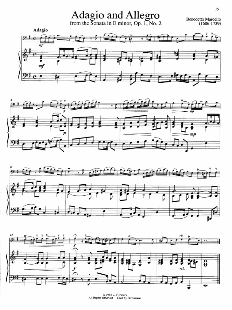 Adagio and Allegro, B. Marcello | PDF