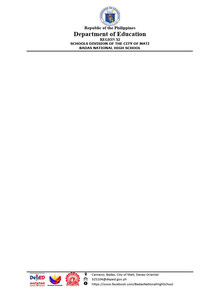 With Matatag Logo and Bagong Pilipinas DepEd - Template - A4 | PDF
