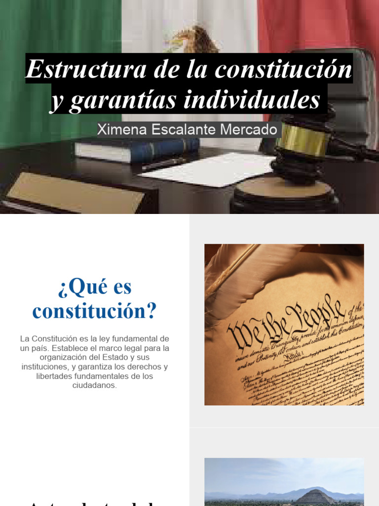 Estructura y Garantías de la Constitución Mexicana | PDF | Constitución ...