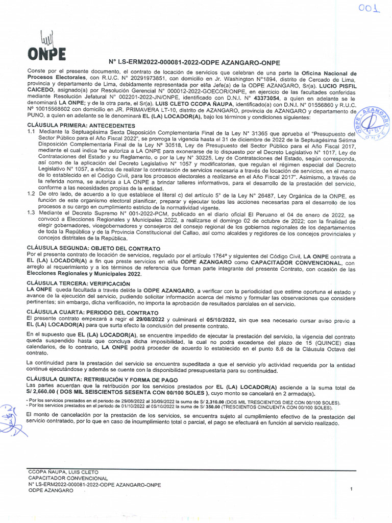 Ccopa Ñaupa Luis Cleto | PDF