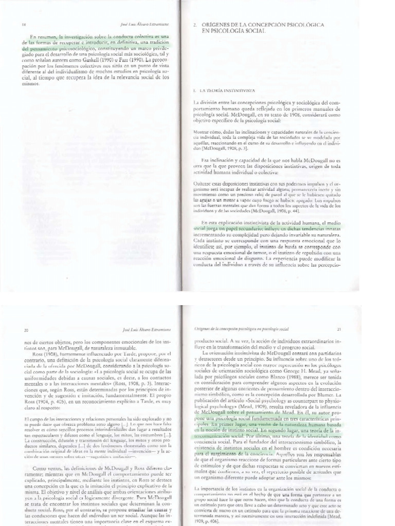 Psicología Social - Perspectivas Teóricas y Metodológicas (Cap. 2 y 3) | PDF