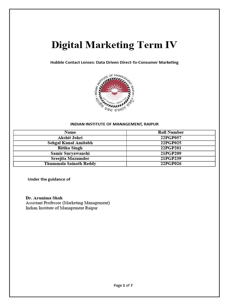 Group No. 10 - DMK Assignment Hubble | PDF | Advertising | Target Audience