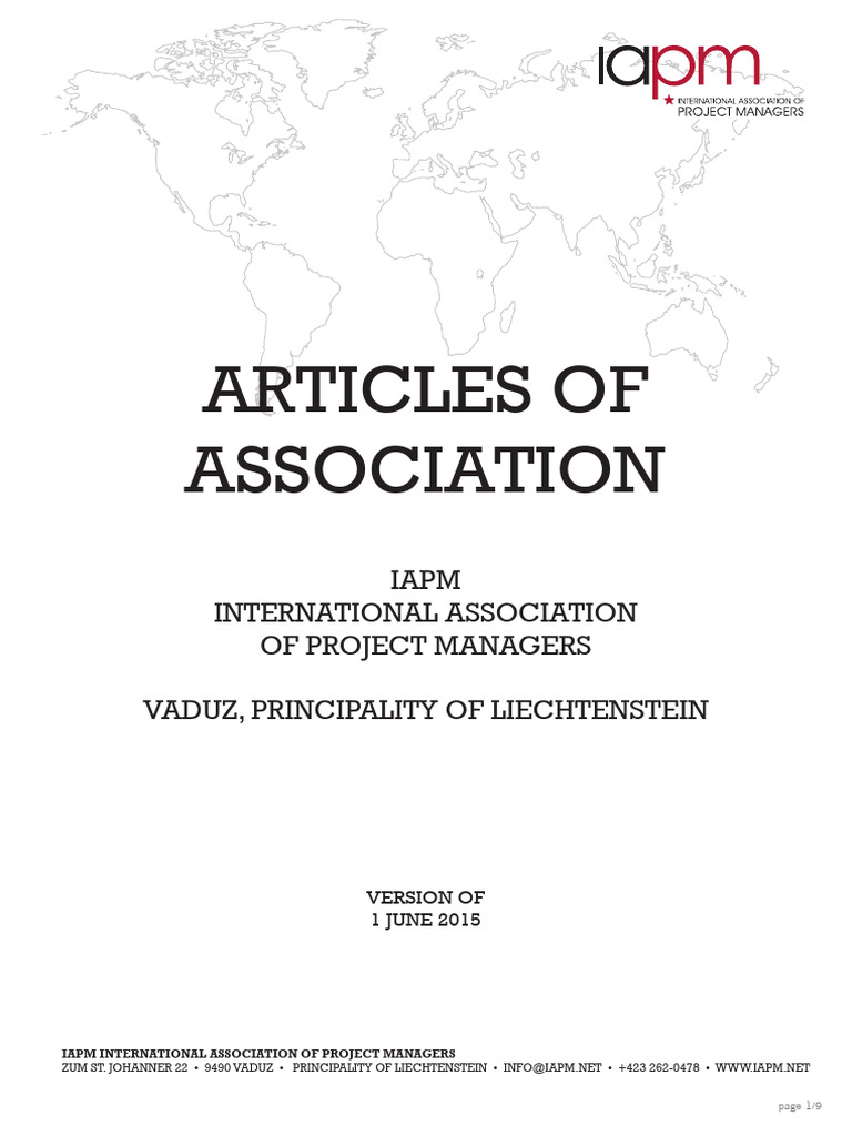 Articles of Association IAPM 2015 06 | PDF | Committee | Articles Of Association