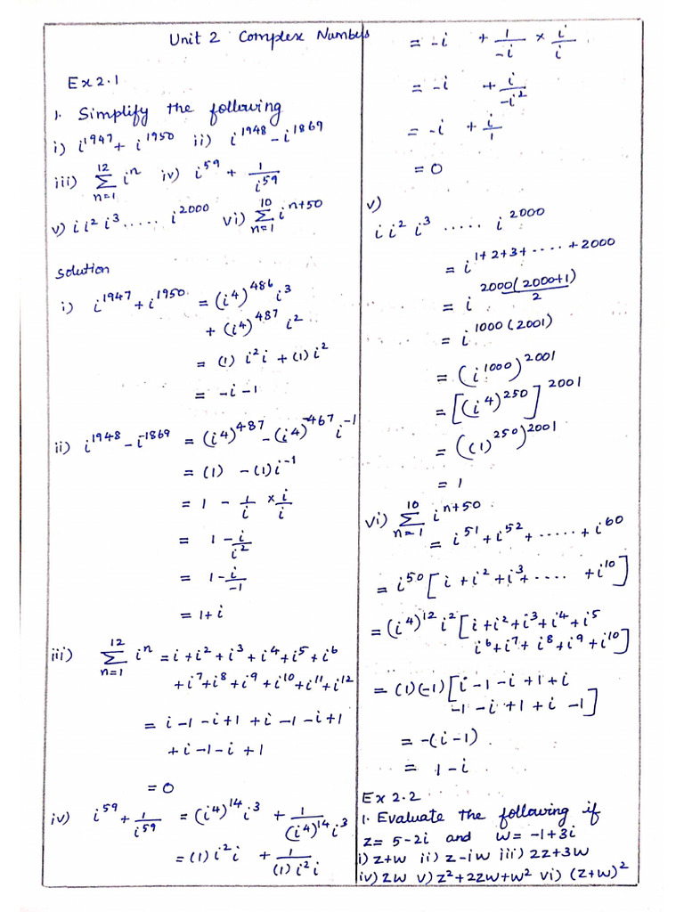 Chapter2 Complex Numbers 12 Mathsn | PDF