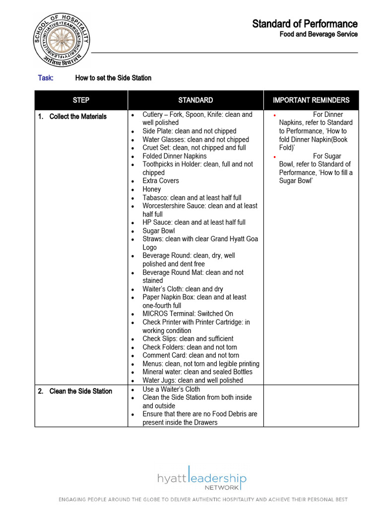 47.how To Set The Side Station | PDF | Spoon | Food And Drink