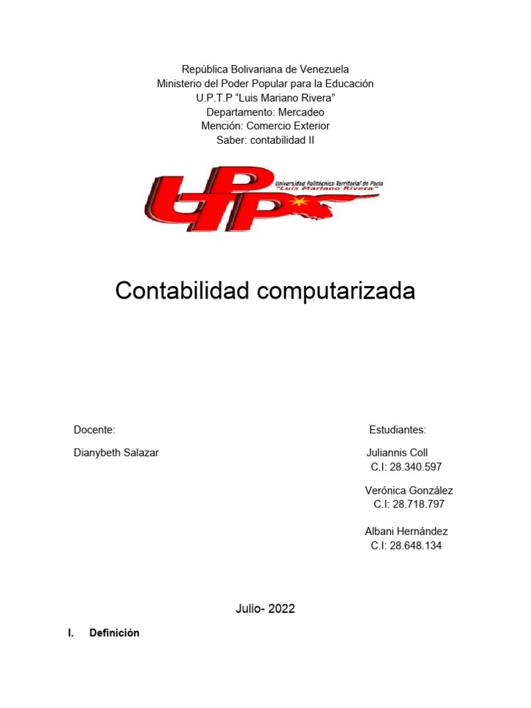 Contabilidad Computarizada | PDF | Contabilidad | Información