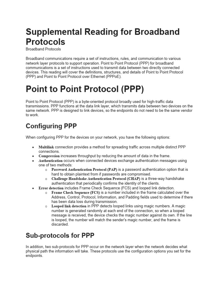 Supplemental Reading For Broadband Protocols | PDF | Ieee 802.11 | Wi Fi