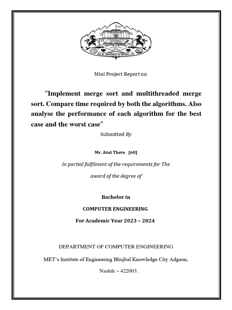 DAA Mini Project Report Atul | PDF | Software Development | Algorithms And Data Structures