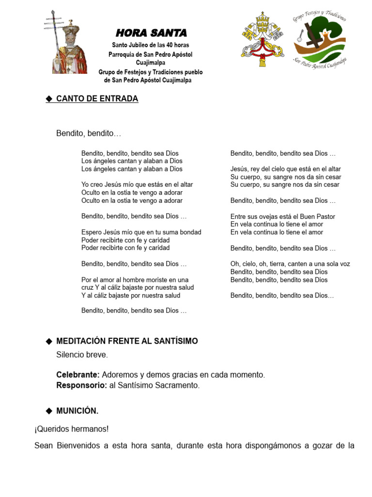 Hora Santa Jubileo | PDF | eucaristía | Cristo (título)