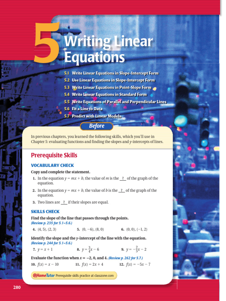 McDougal Littell - Algebra 1 Ch05 | PDF | Equations | Elementary ...
