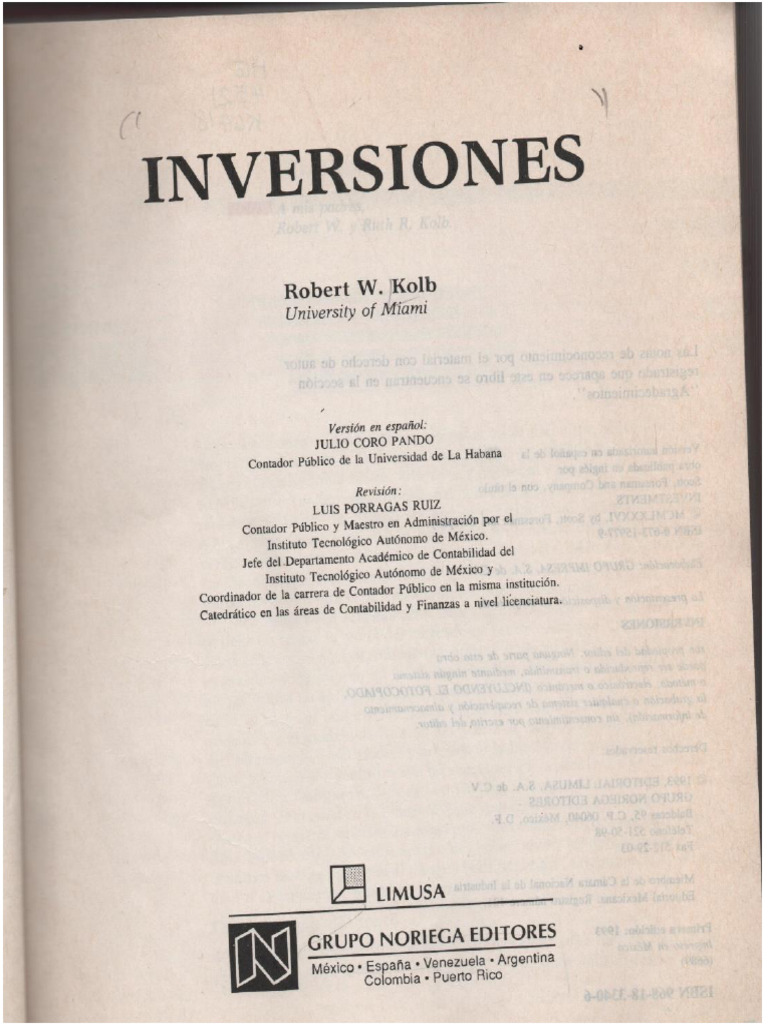 Libro Inversiones Kolb | PDF