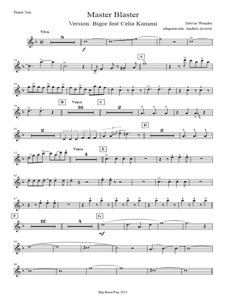 Master Blaster - Tenor Sax | PDF