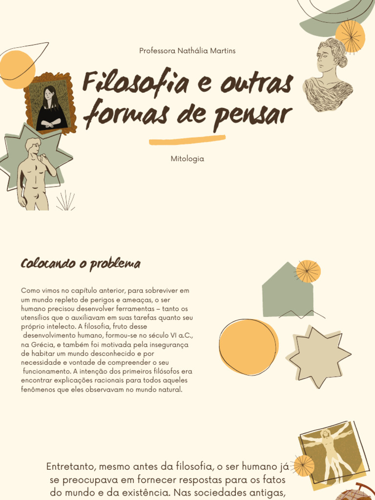 Filosofia e Outras Formas de Pensar | PDF | Mitologia grega | Homero