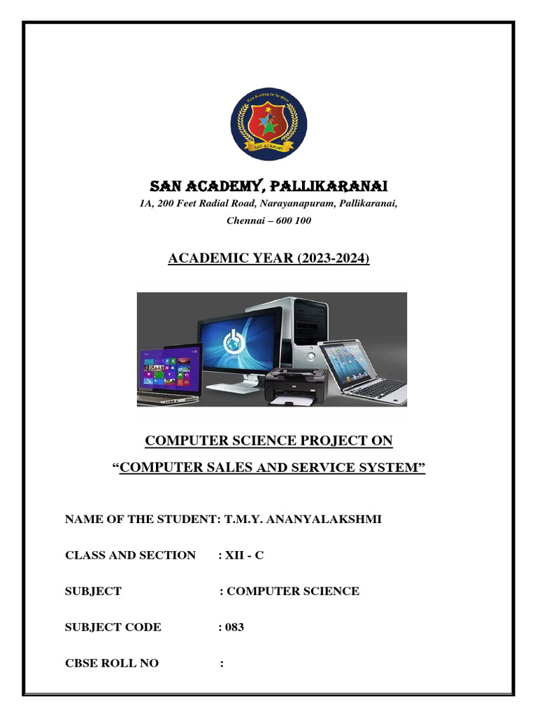 Ananya Lakshmi CSC Project Document | PDF | Software | System
