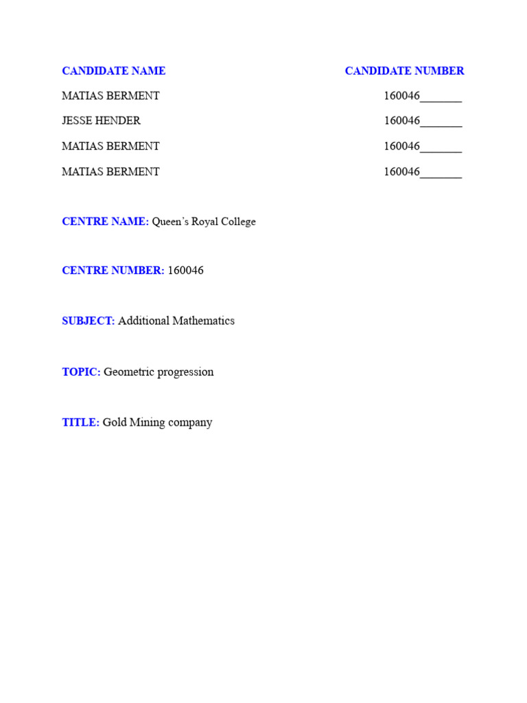 Add maths Group SBA | PDF | Logarithm | Numbers