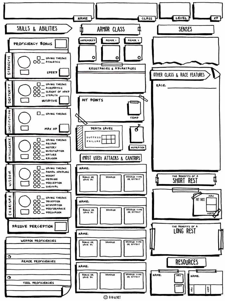 The New + Improved 5e Character Sheet - Classic Style - Main Page | PDF