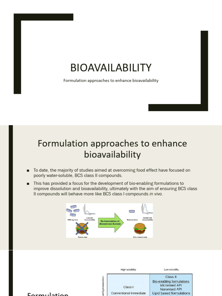 Bioavailability | PDF | Chemistry | Pharmaceutical Sciences