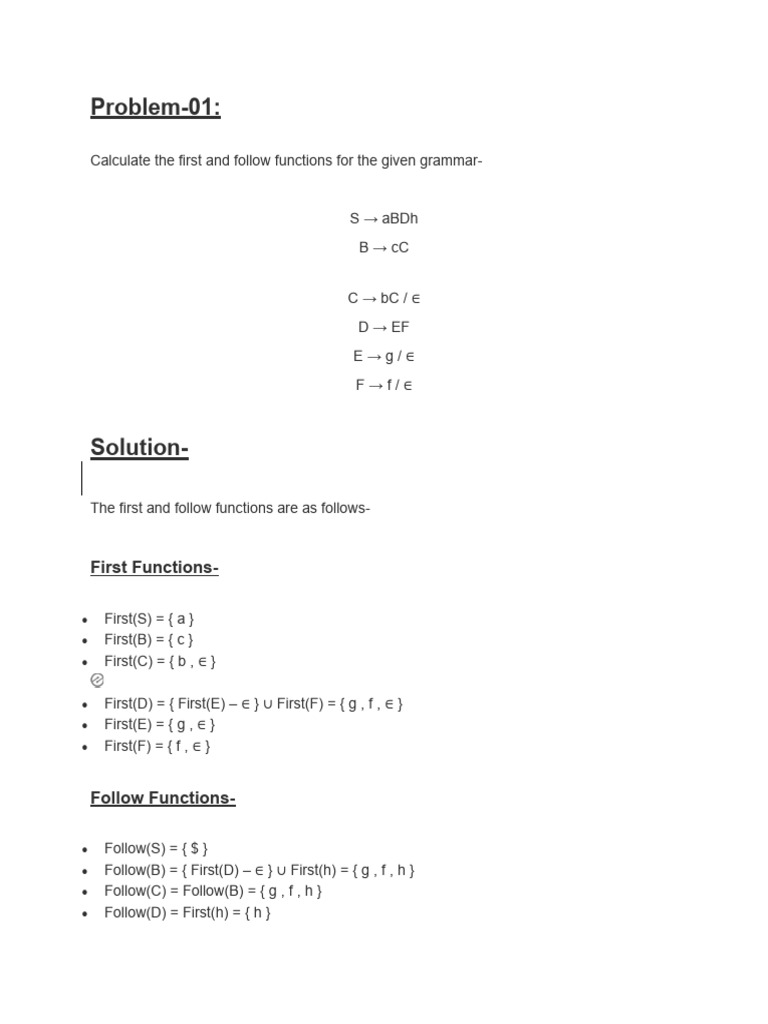 First and Follow | PDF | Computability Theory | Parsing