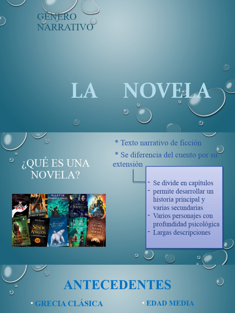 La Novela Presentacion | PDF | Narración | Novelas