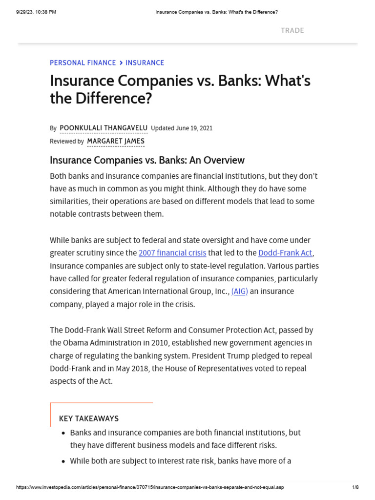 Core-Readings - Insurance Companies vs. Banks - What's The Difference ...