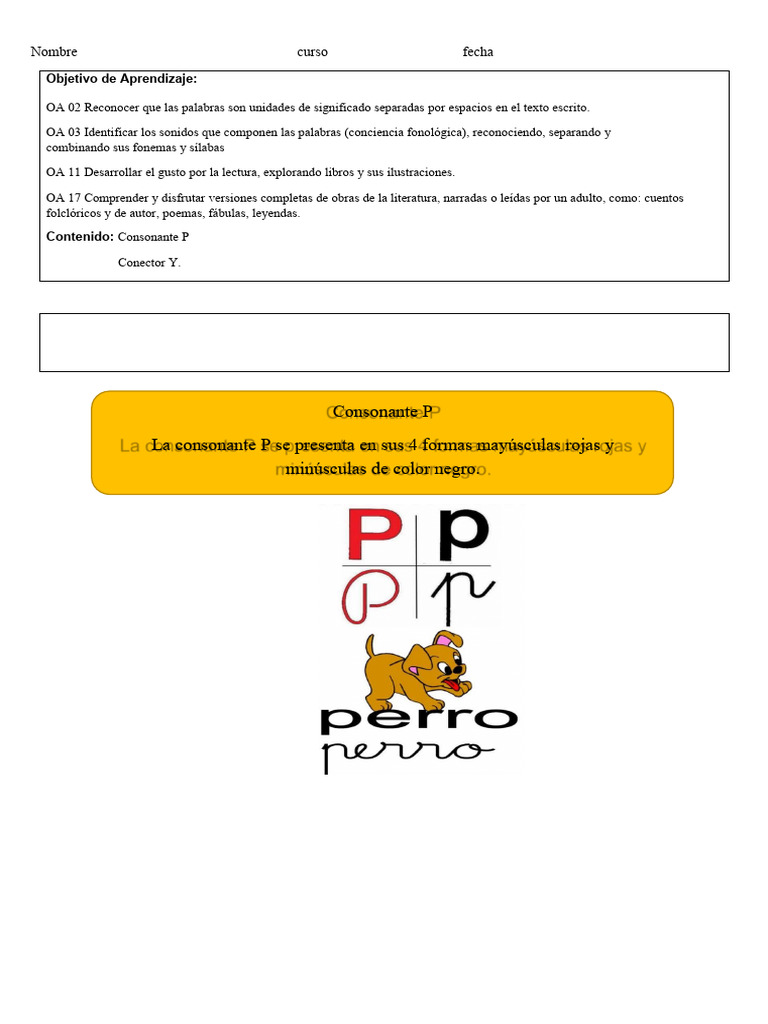 Consonante P La Consonante P Se Presenta en Sus 4 Formas Mayúsculas ...