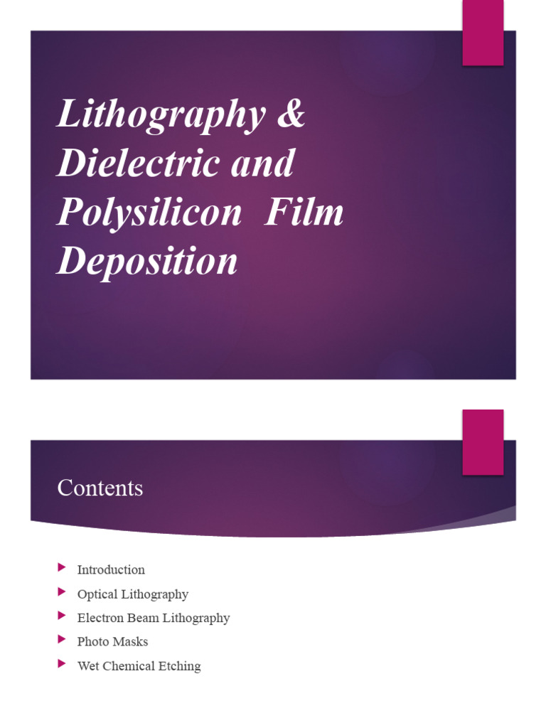 Unit3 VLSITechnology | PDF | Photolithography | Semiconductors