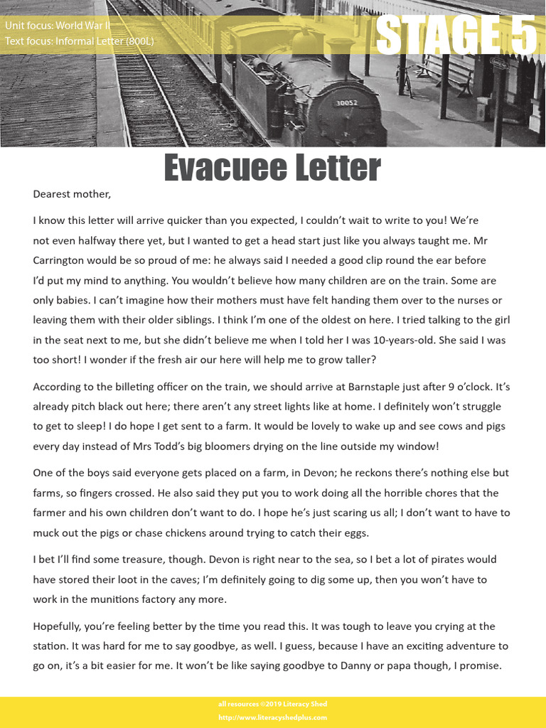 Evacuee-Letter-Comprehension-Pack | PDF