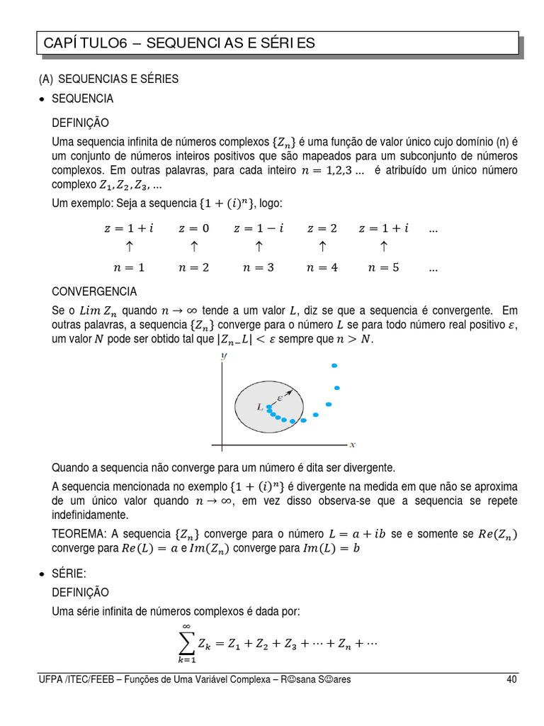 Sequências e Séries em Números Complexos | PDF | Sequência | Série (Matemática)