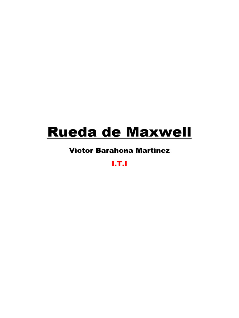 Rueda de Maxwell 2 | Descargar gratis PDF | Rotación | Energía cinética