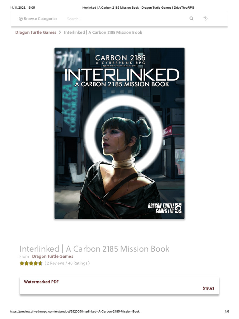 Interlinked - A Carbon 2185 Mission Book - Dragon Turtle Games ...