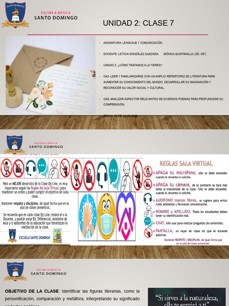 CLASE 7 - 5° Lenguaje (Unidad 2) | PDF | Metáfora | Amor