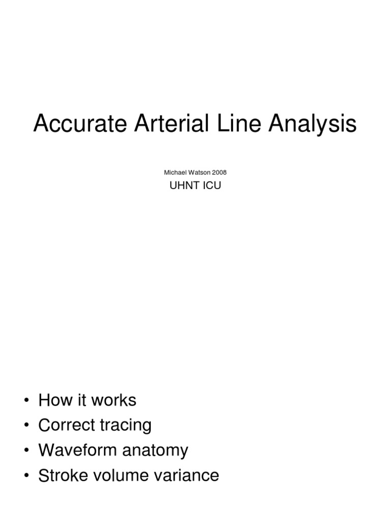 Arterial Line Waveform Analysis Guide | PDF | Blood Pressure | Artery