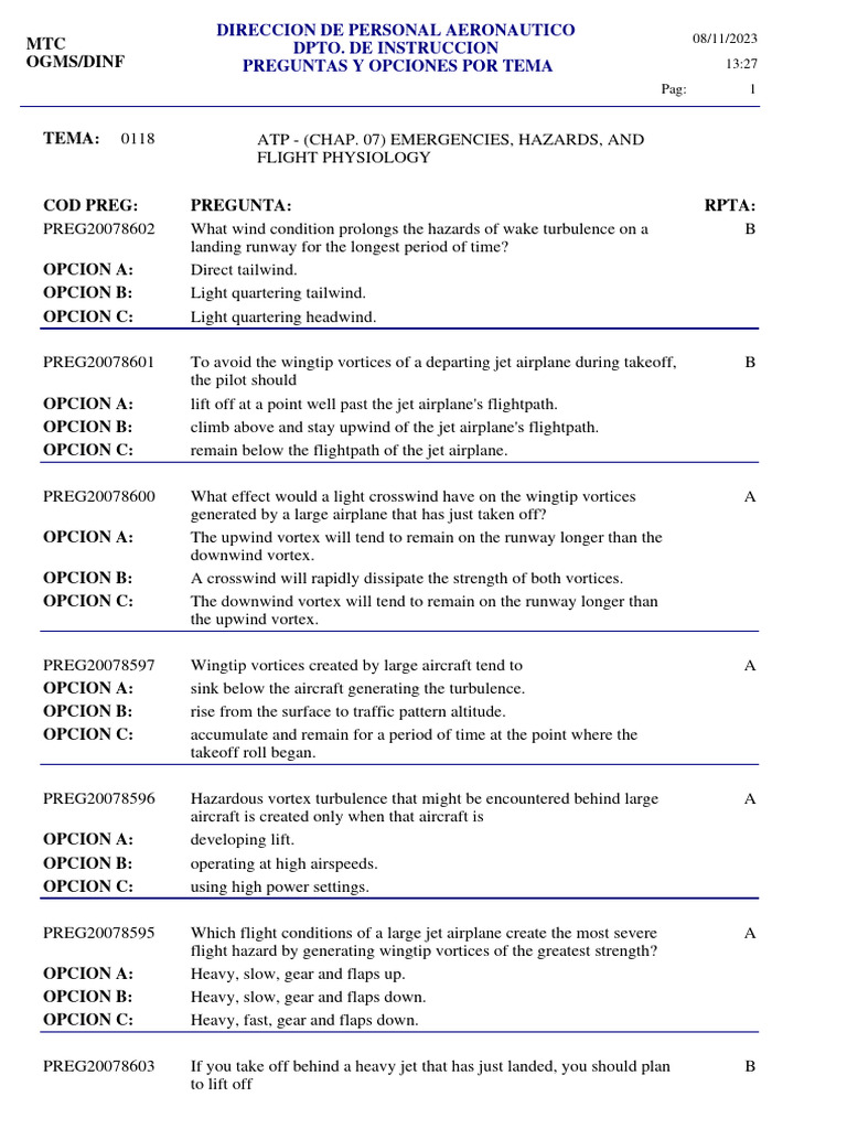 Atp - (Chap. 07) Emergencies, Hazards, and Flight Physiology | Download ...