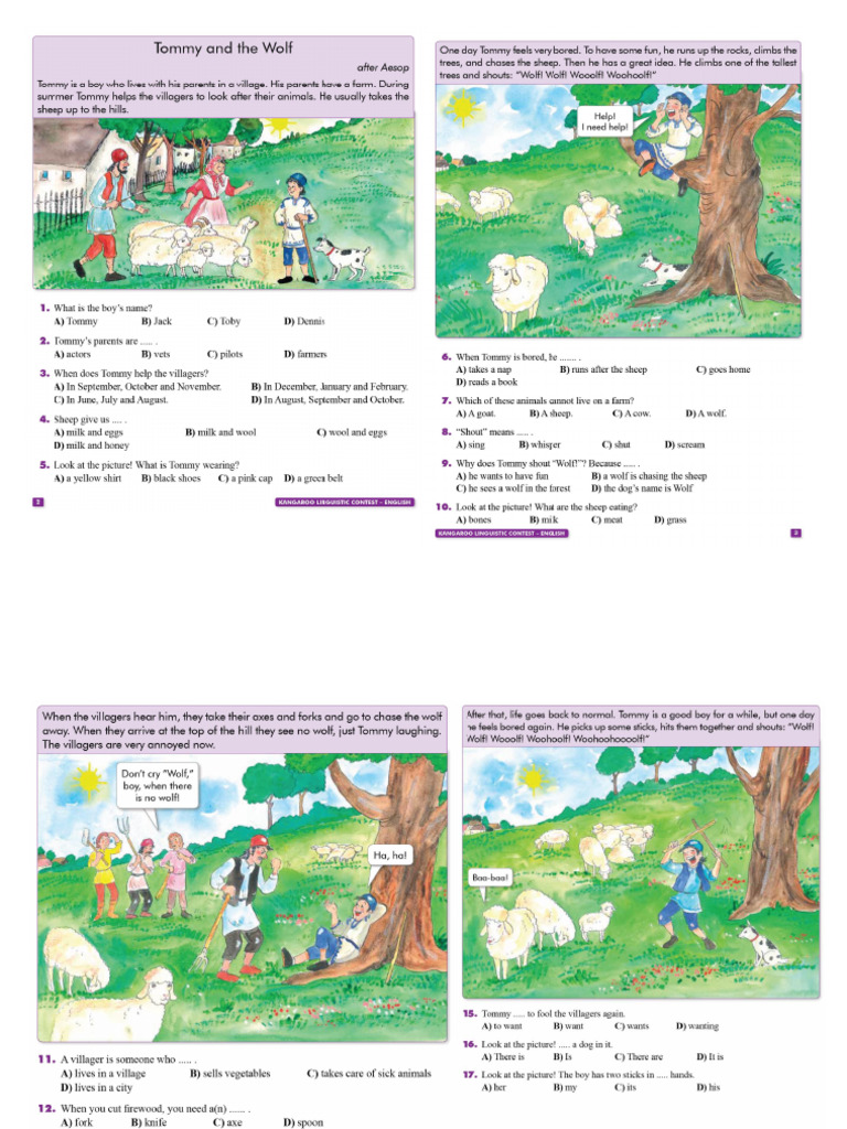 Kangaroo Contest A1 Story 1 | PDF