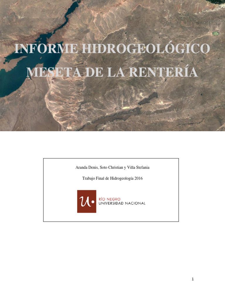 Informe Hidrogeológico Planice de La Rentería Aranda-Soto-Villa | PDF ...