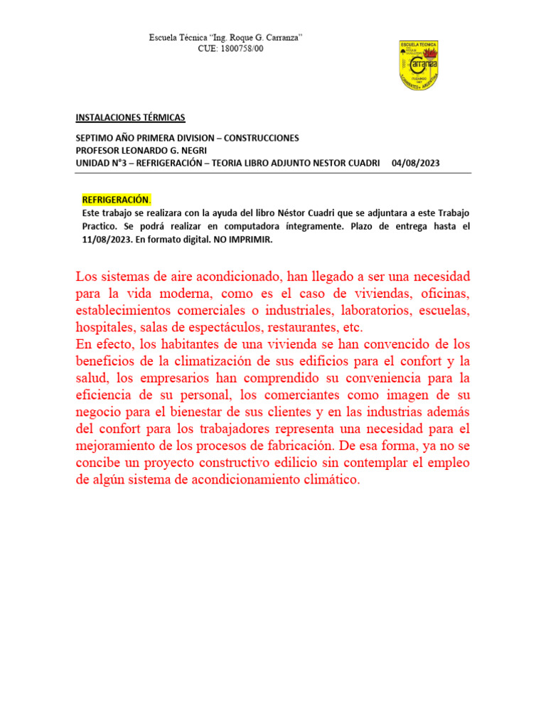 Refrigeracion TP 3 Cuadri Clase | PDF | Humedad | Calor