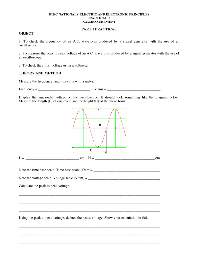 A.C. Measurement | PDF | Root Mean Square | Amplitude
