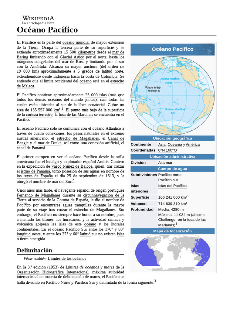 Océano Pacífico | PDF | océano Pacífico | Ciencias de la Tierra