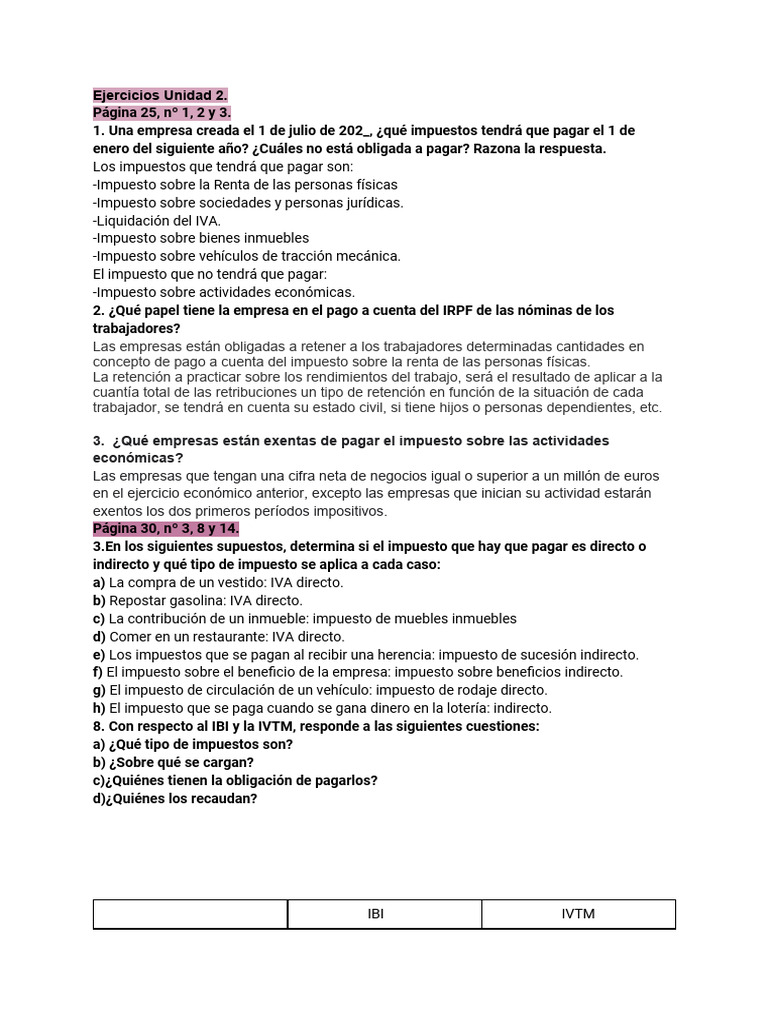 Ejercicios de Piac | PDF | Impuestos | Impuesto sobre la renta