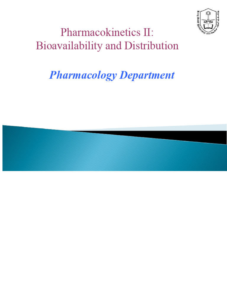 Bioavailability and Drug Distribution Explained | PDF | Bioavailability ...