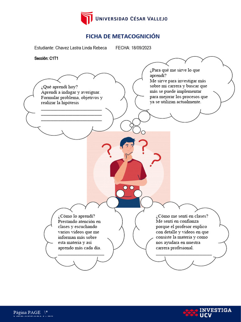 01 Ficha de Metacognición 04-09-2023 | PDF