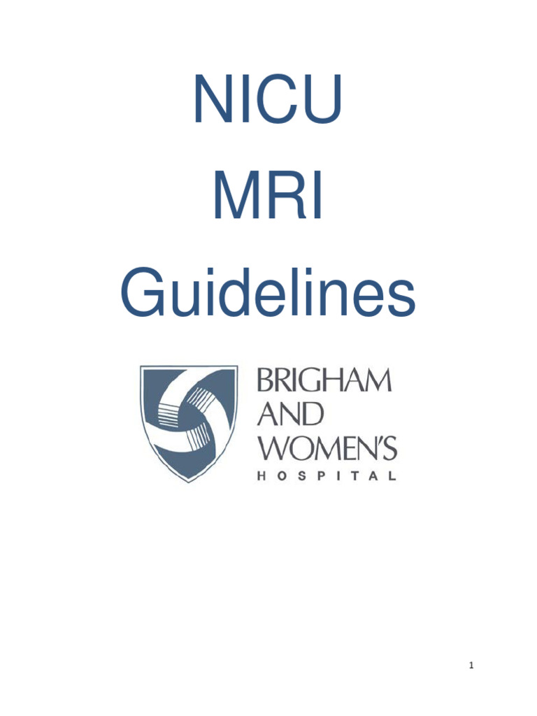MRI Guidelines-2016 | PDF | Neonatal Intensive Care Unit | Magnetic ...