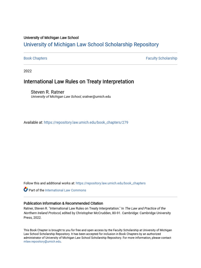 International Law Rules on Treaty Interpretation | PDF | Treaty ...