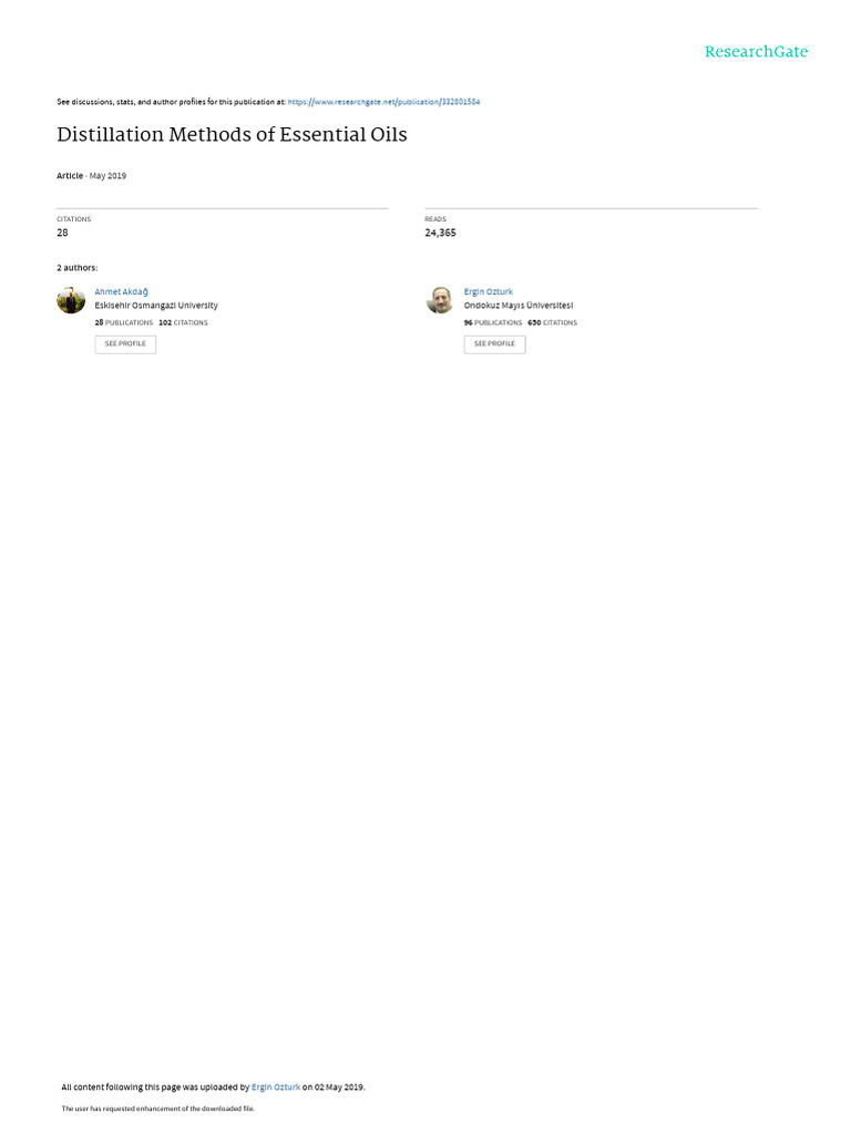 Distillation Methods 2019 | PDF | Distillation | Essential Oil