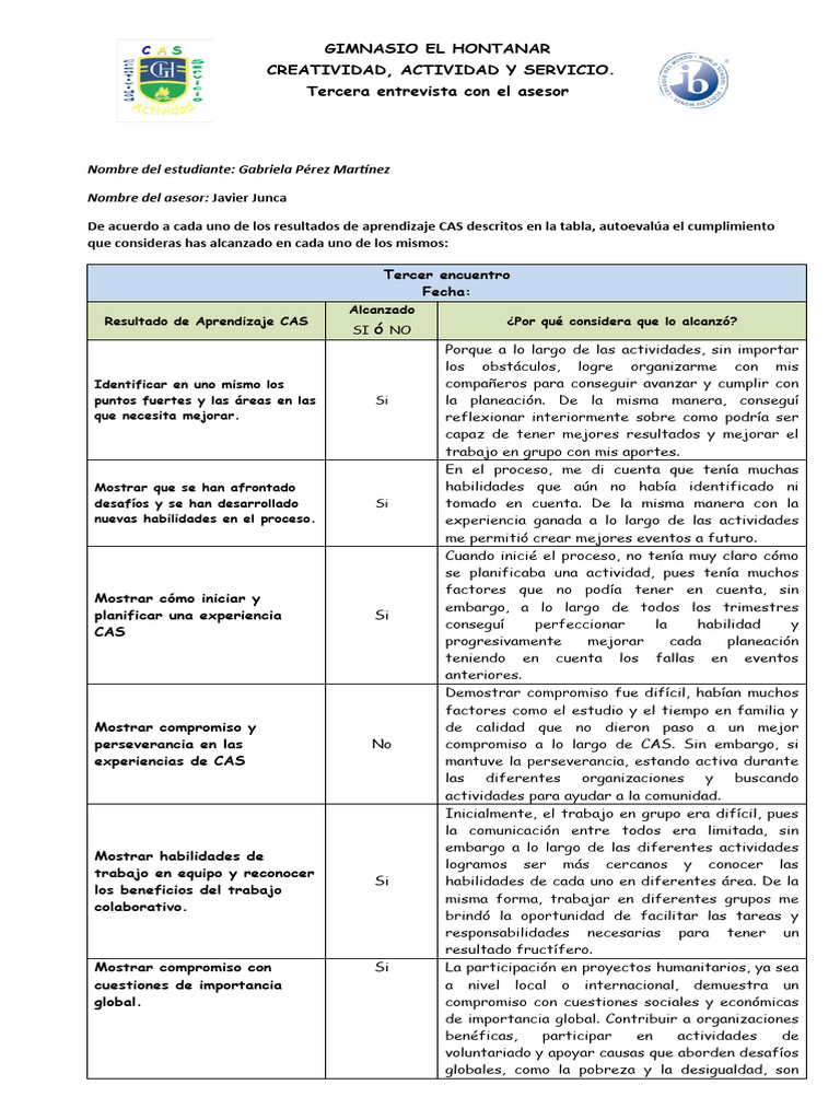 Tercera Entrevista Con El Asesor | PDF | Creatividad | Liderazgo