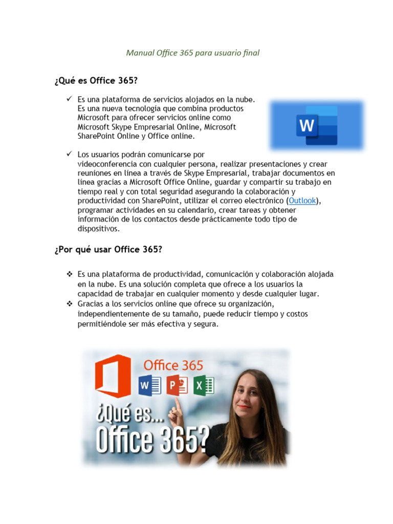 Manual Office 365 para Usuario Final | PDF