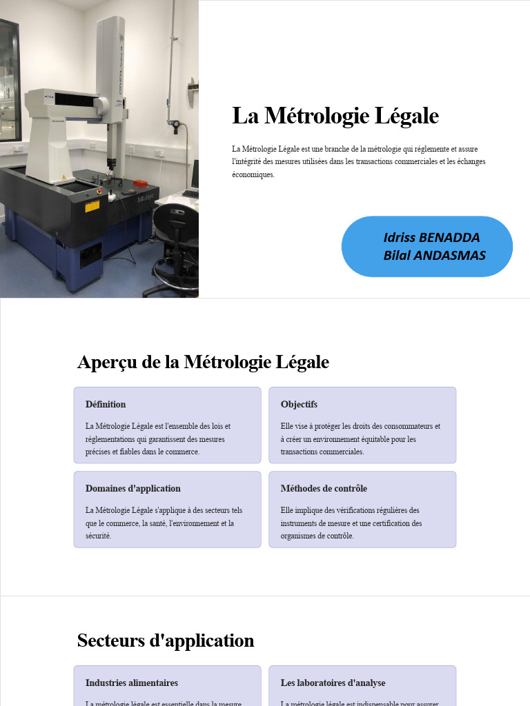 Métrologie Légale : Garantir des Mesures Fiables | PDF | Métrologie ...