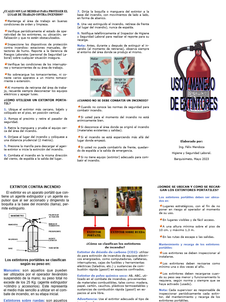 Extintores Triptico | PDF | Materiales | Peligros