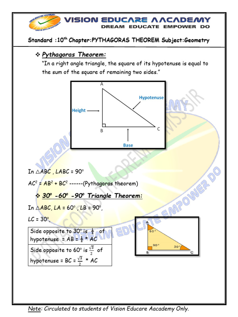 Pythagoras Theorem Final | PDF | Teaching Methods & Materials